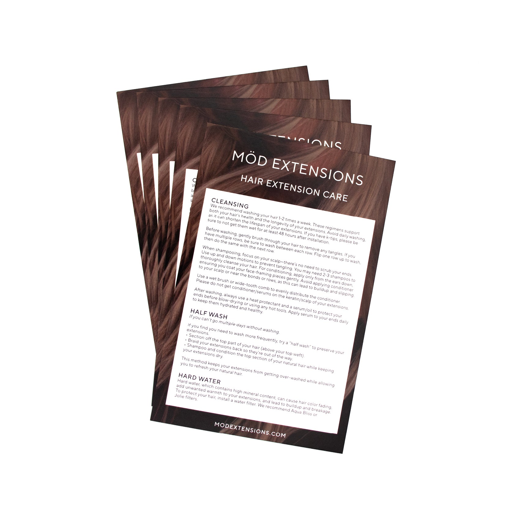 Möd Extensions Hair Extension Care Cards