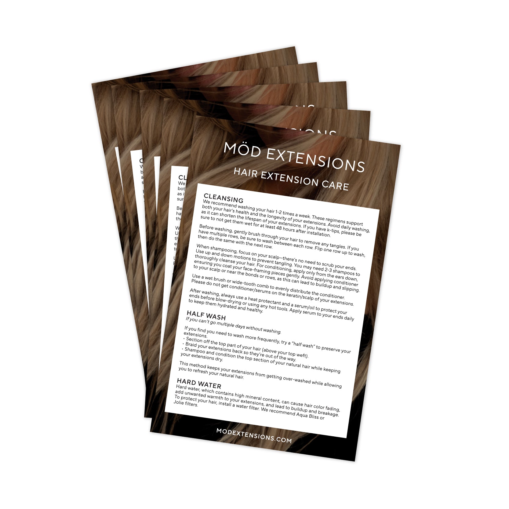 Möd Extensions Hair Extension Care Cards